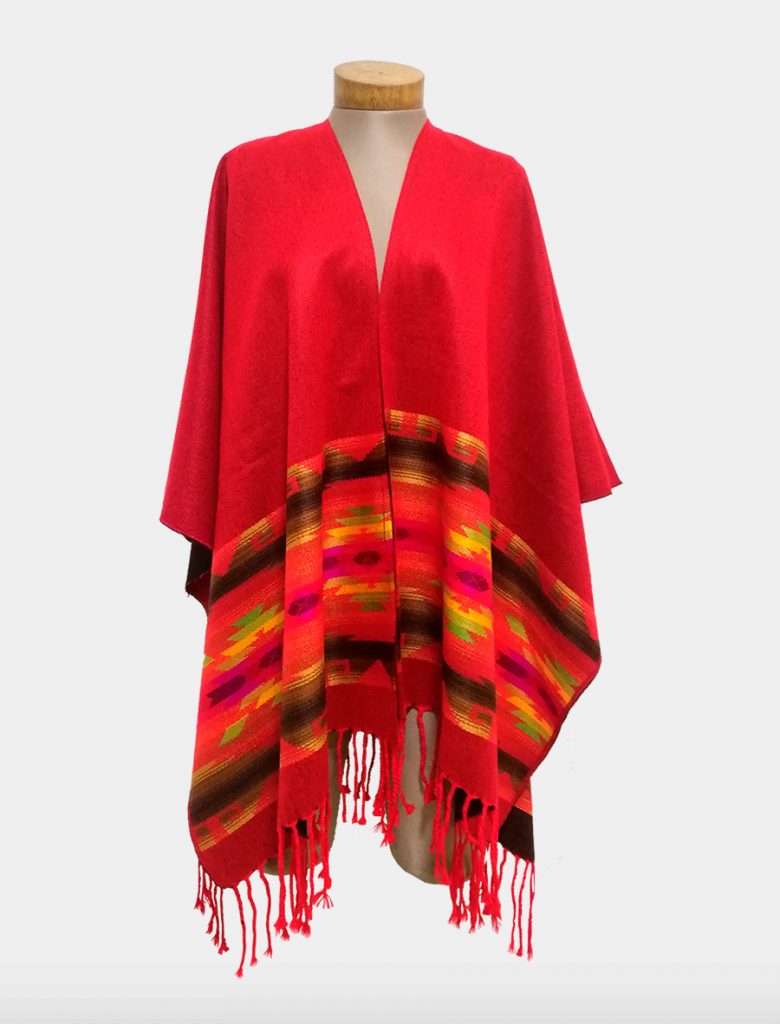 Ruana boyacense en lana 100% virgen